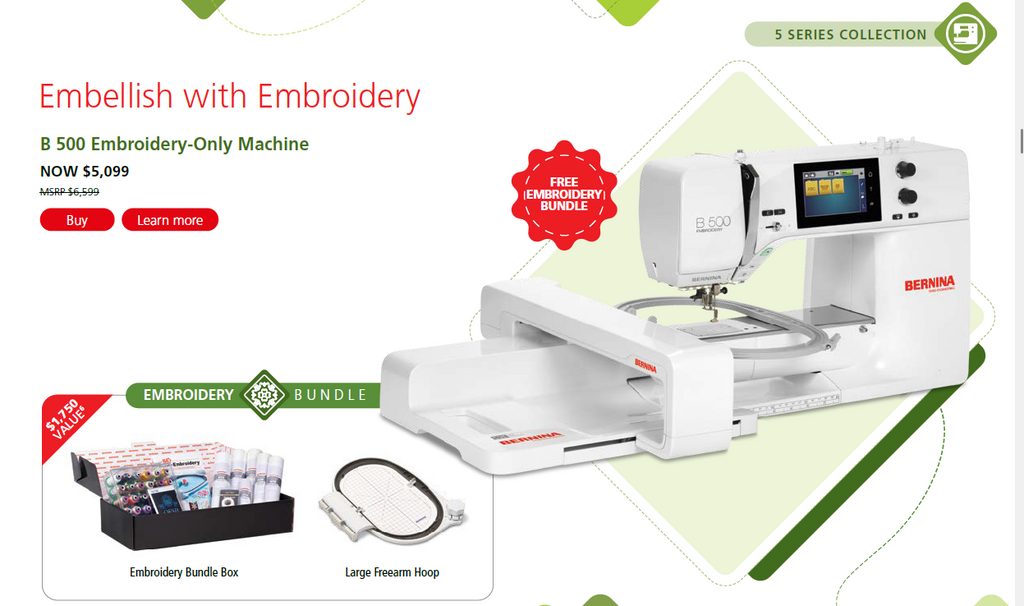 Bernina 500 Embroidery Machine